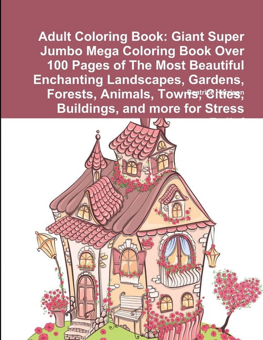Adult Coloring Book: Giant Super Jumbo Mega Coloring Book Over 100 ...