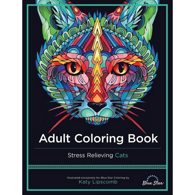Adult Coloring Book: Stress Relieving Cats, (Paperback) - Walmart.com