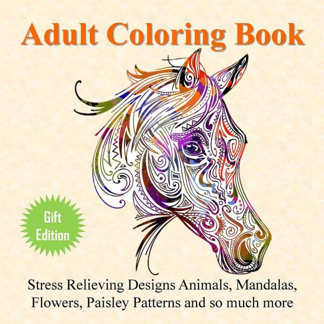 Adult Coloring Book: Stress Relieving Designs Animals, Mandalas ...