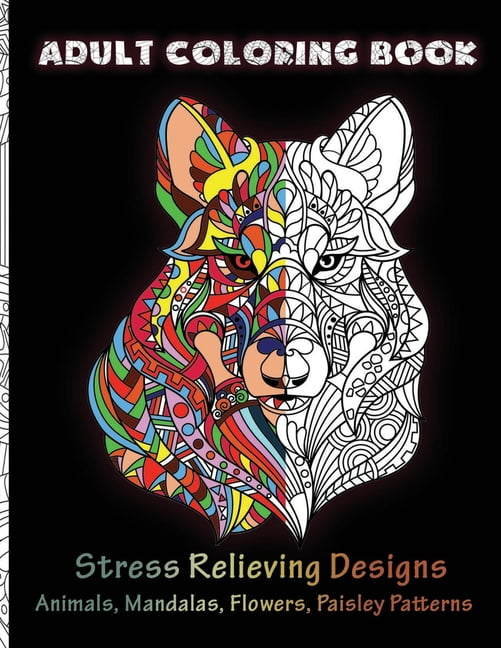 Adult Coloring Book Stress Relieving Mandala Animal Designs: Coloring Books for Adults ...