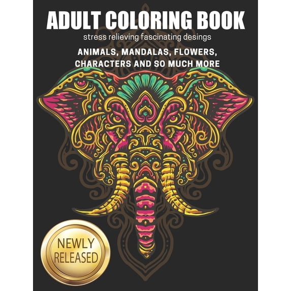 Adult Coloring Book : stress relieving fescinating desings, Animals ...