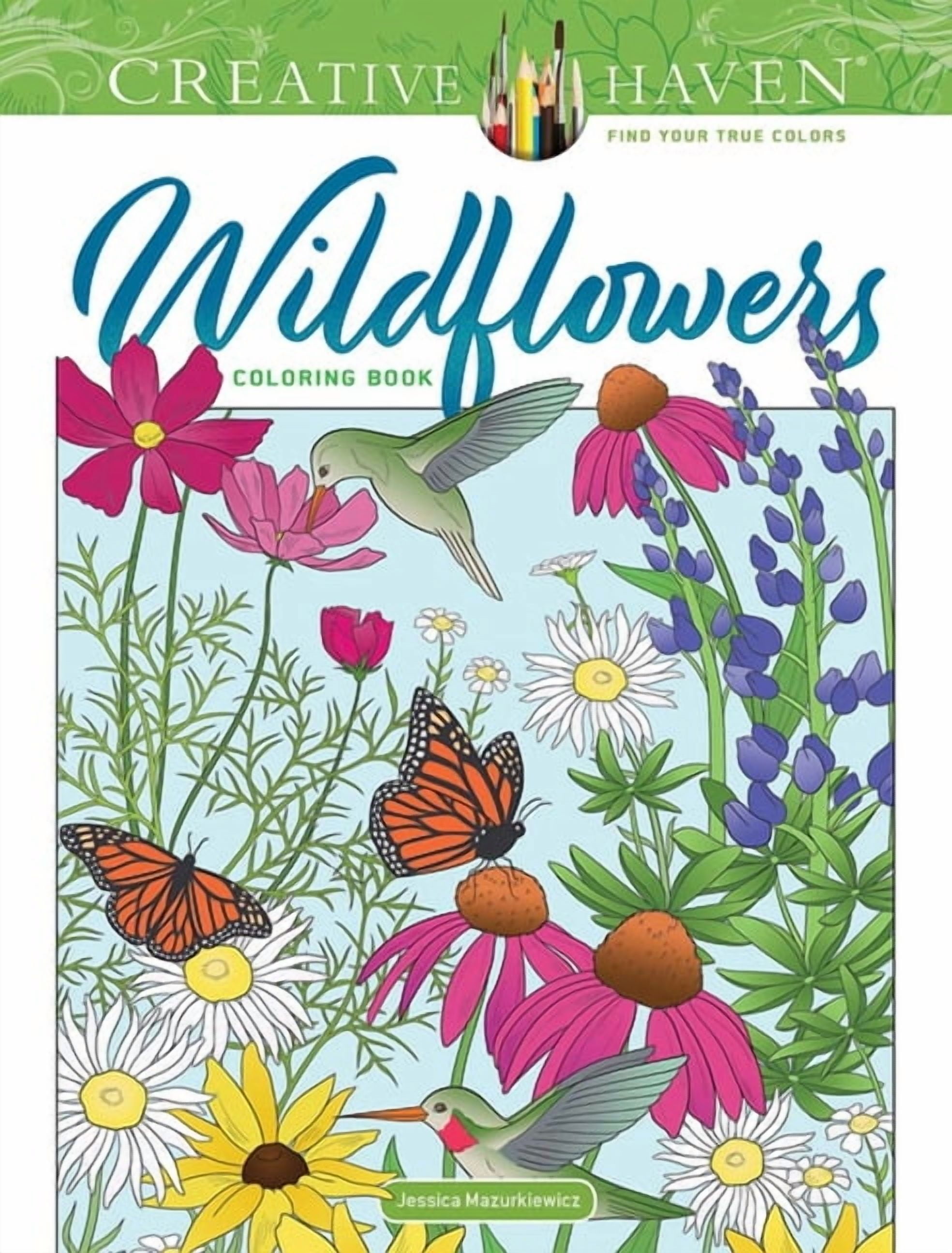 Adult Coloring Books: Flowers & Plants Creative Haven Wildflowers ...