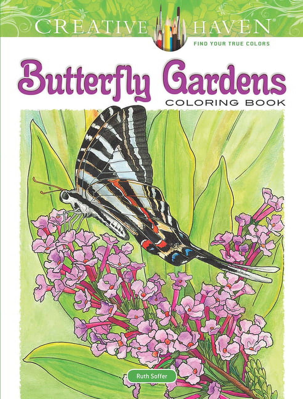 Adult Coloring Books: Insects Creative Haven Butterfly Gardens Coloring ...