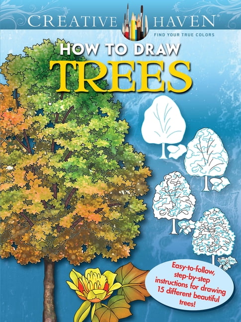 Adult Coloring Books: Nature: Creative Haven How to Draw Trees Coloring ...