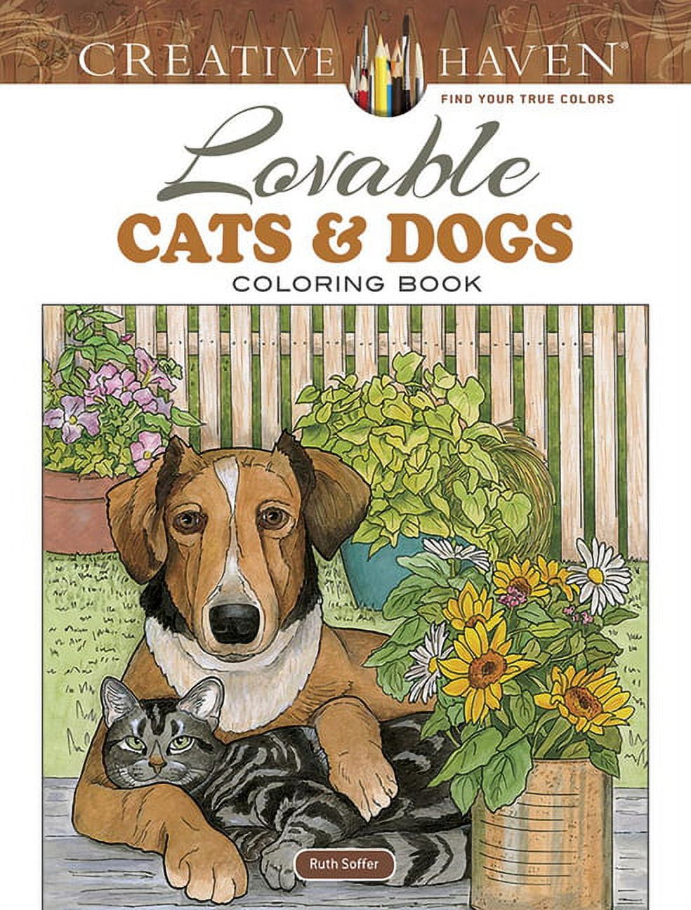 Adult Coloring Books: Pets Creative Haven Lovable Cats and Dogs ...