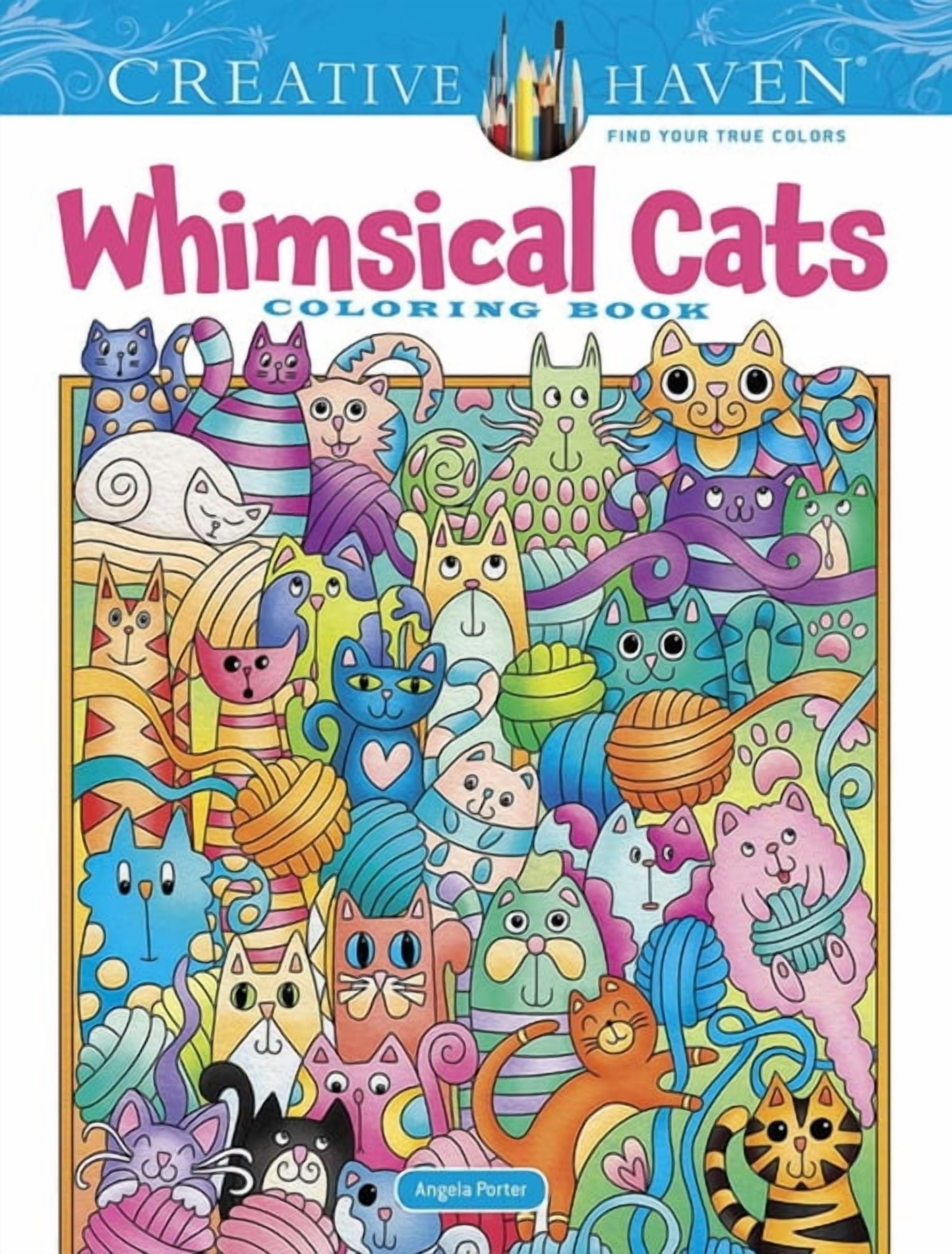 Adult Coloring Books: Pets Creative Haven Whimsical Cats Coloring Book ...