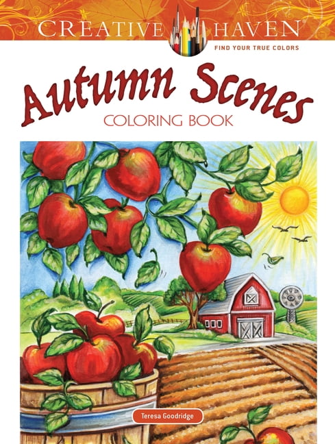 Adult Coloring Books: Seasons: Creative Haven Autumn Scenes Coloring ...