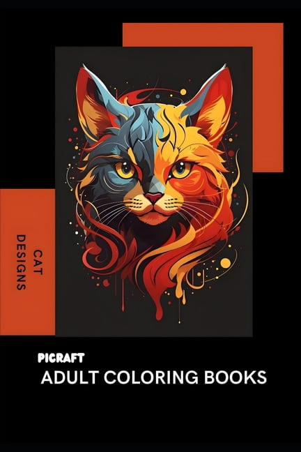 Adult Coloring Books by Picraft: Adult Coloring Book CAT Designs ...