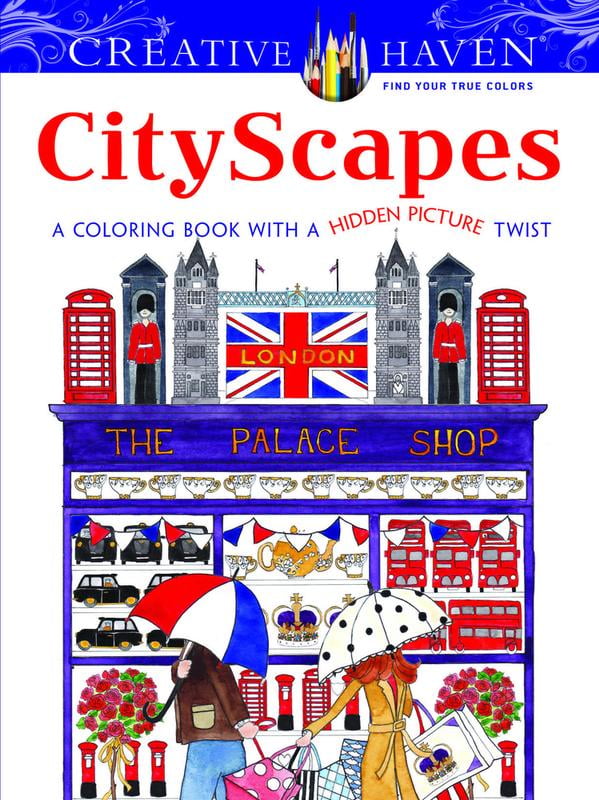 Pre-Owned Creative Haven Cityscapes: A Coloring Book with a Hidden ...