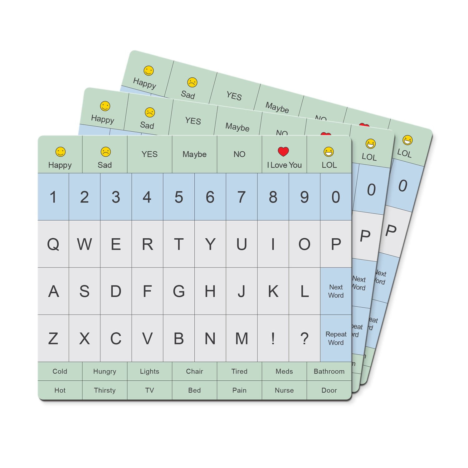 Adult Communication Board - Non-Slip, Portable Letter Chart for Non ...