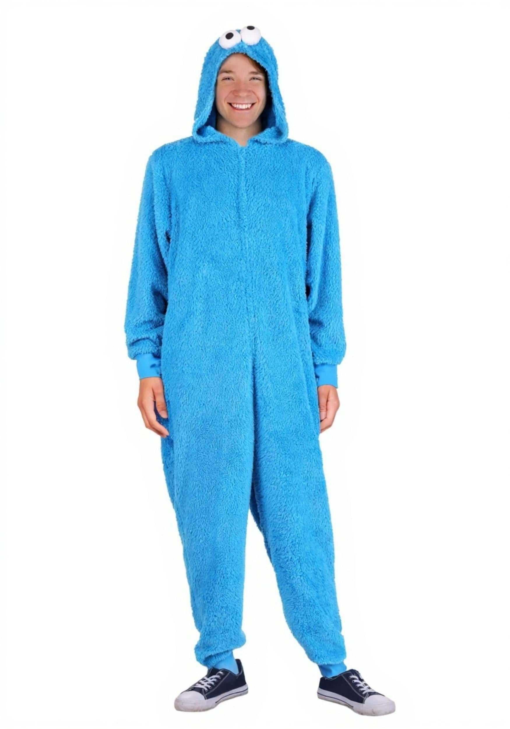 Adult Cookie Monster Zip Costume Onesie - Walmart.com