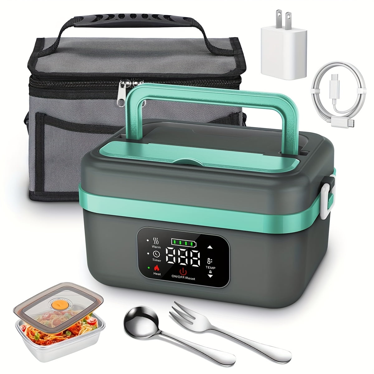 Adult Cordless Electric Lunch Box, Heated Lunch Box, Battery Operated ...