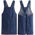 Adult Cotton Kitchen Apron with Front Pocket, Lightweight Denim-Style ...