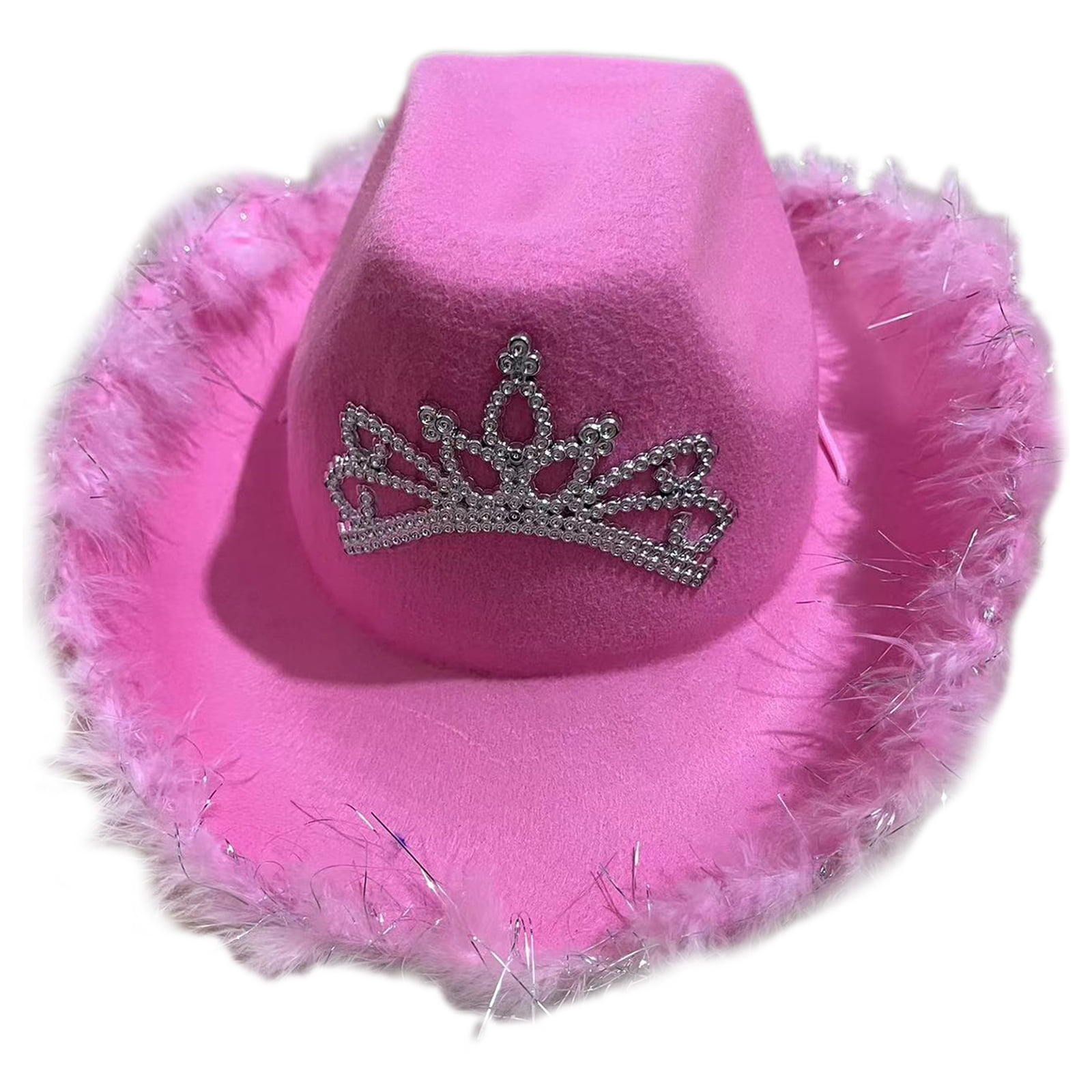 Adult Cowboy Hats with Plush Trim Eye Catching Woman Cowgirl Hat Model ...