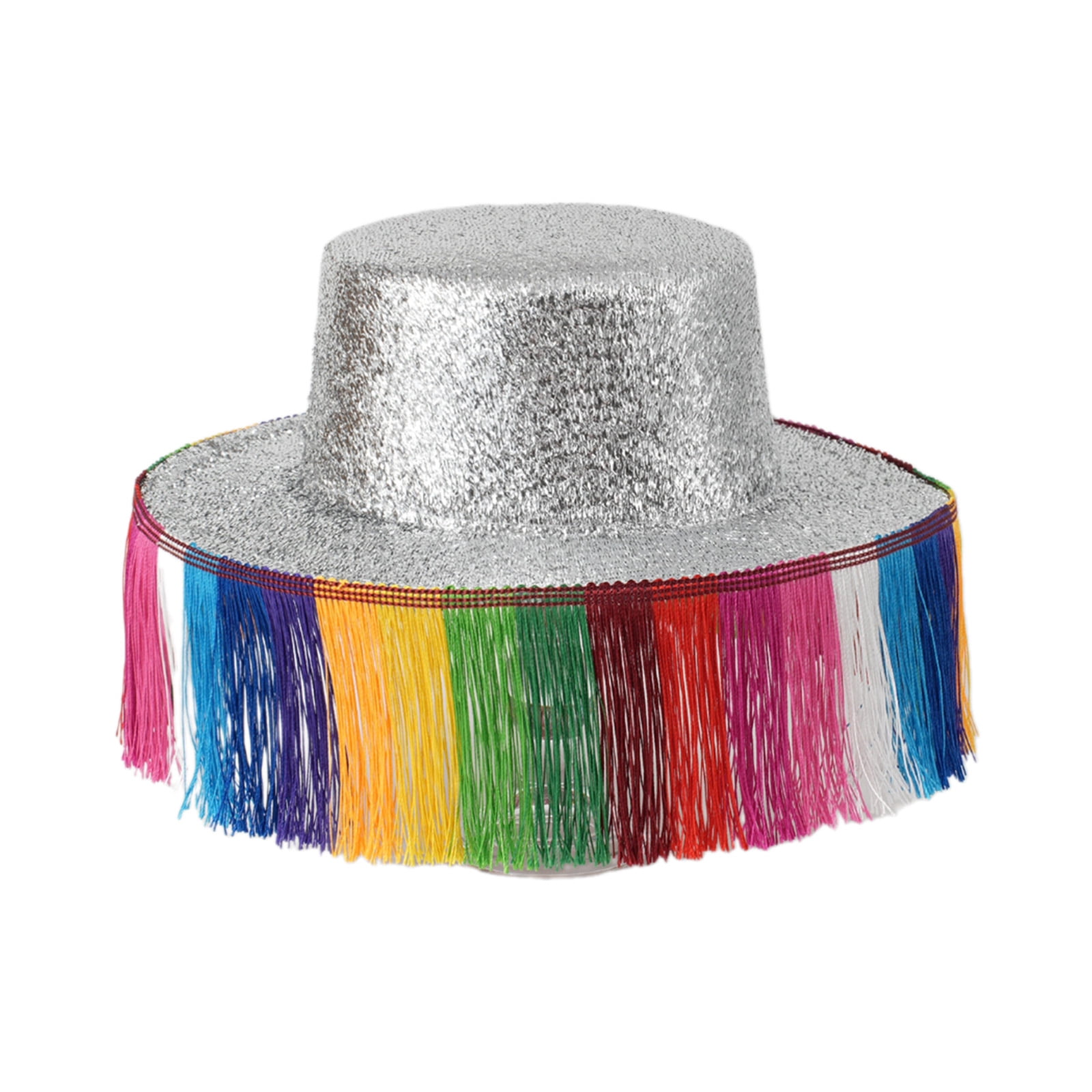 Adult Cowboy Hats with Rainbow Color Fringe Woman Western Cowgirl ...