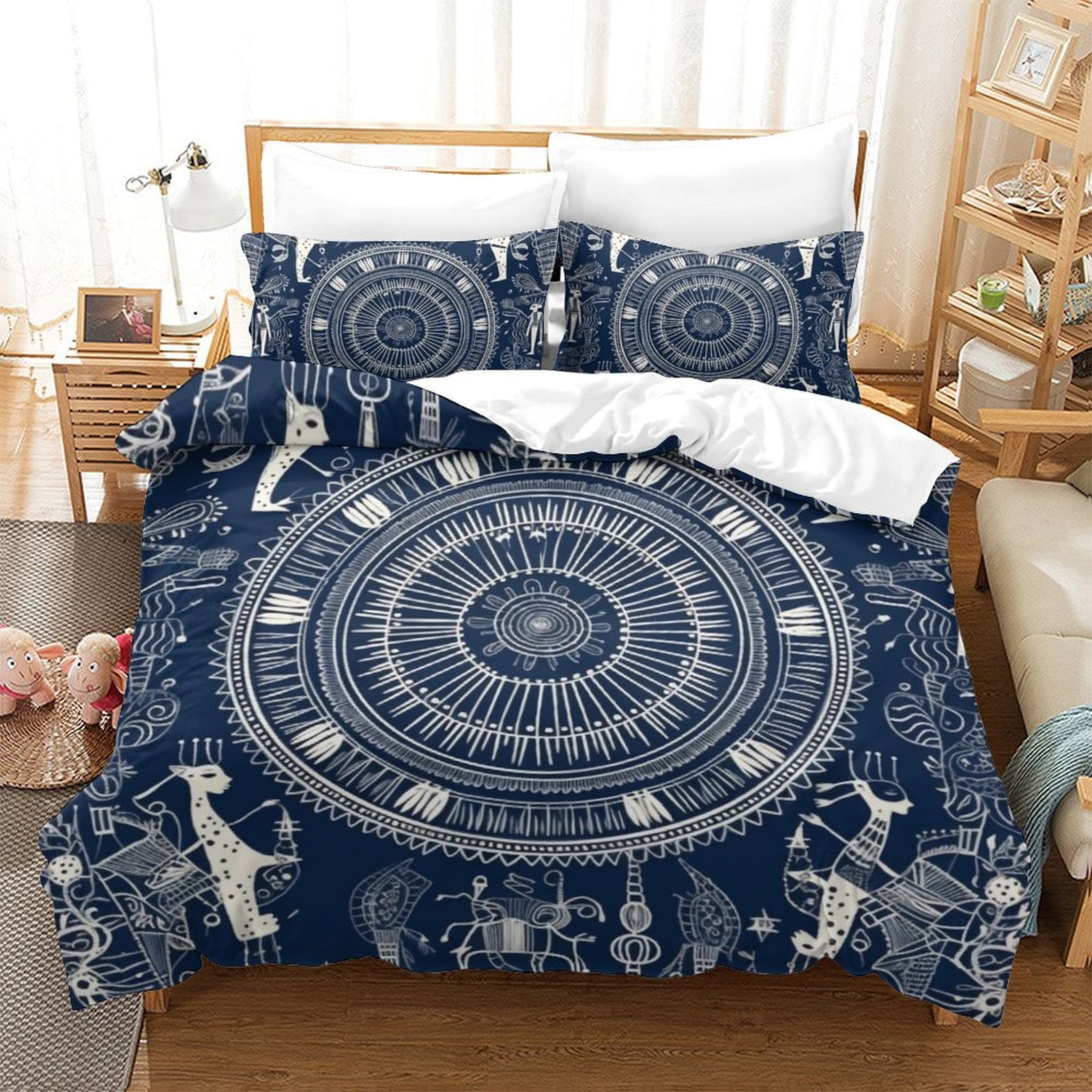 Adult Creative Bedding Set Primitive Elements Printed Bedspreads Duvet ...