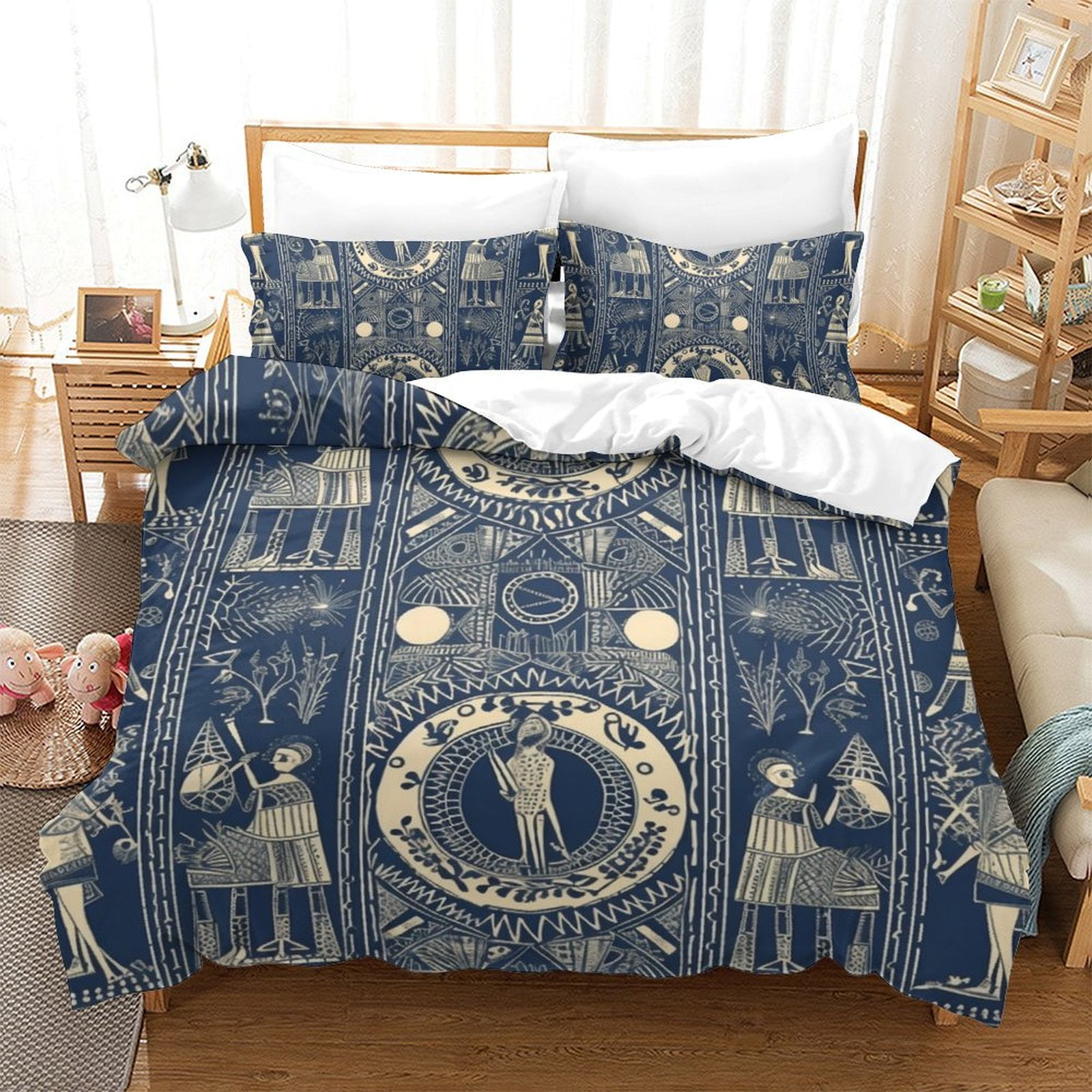 Adult Creative Bedding Set Primitive Elements Printed Bedspreads Duvet ...