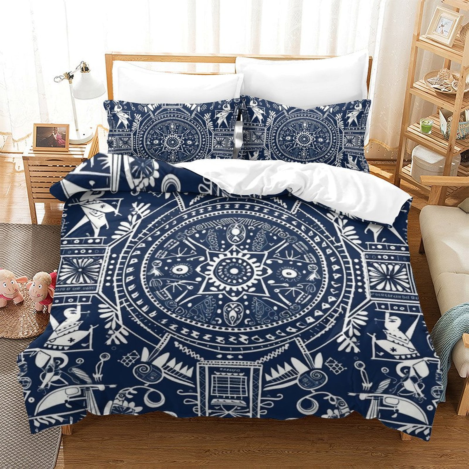 Adult Creative Bedding Set Primitive Elements Printed Bedspreads Duvet ...