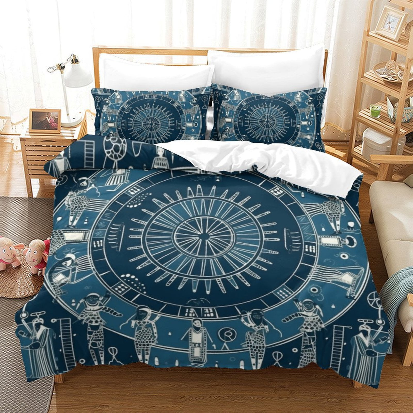 Adult Creative Bedding Set Primitive Elements Printed Bedspreads Duvet ...