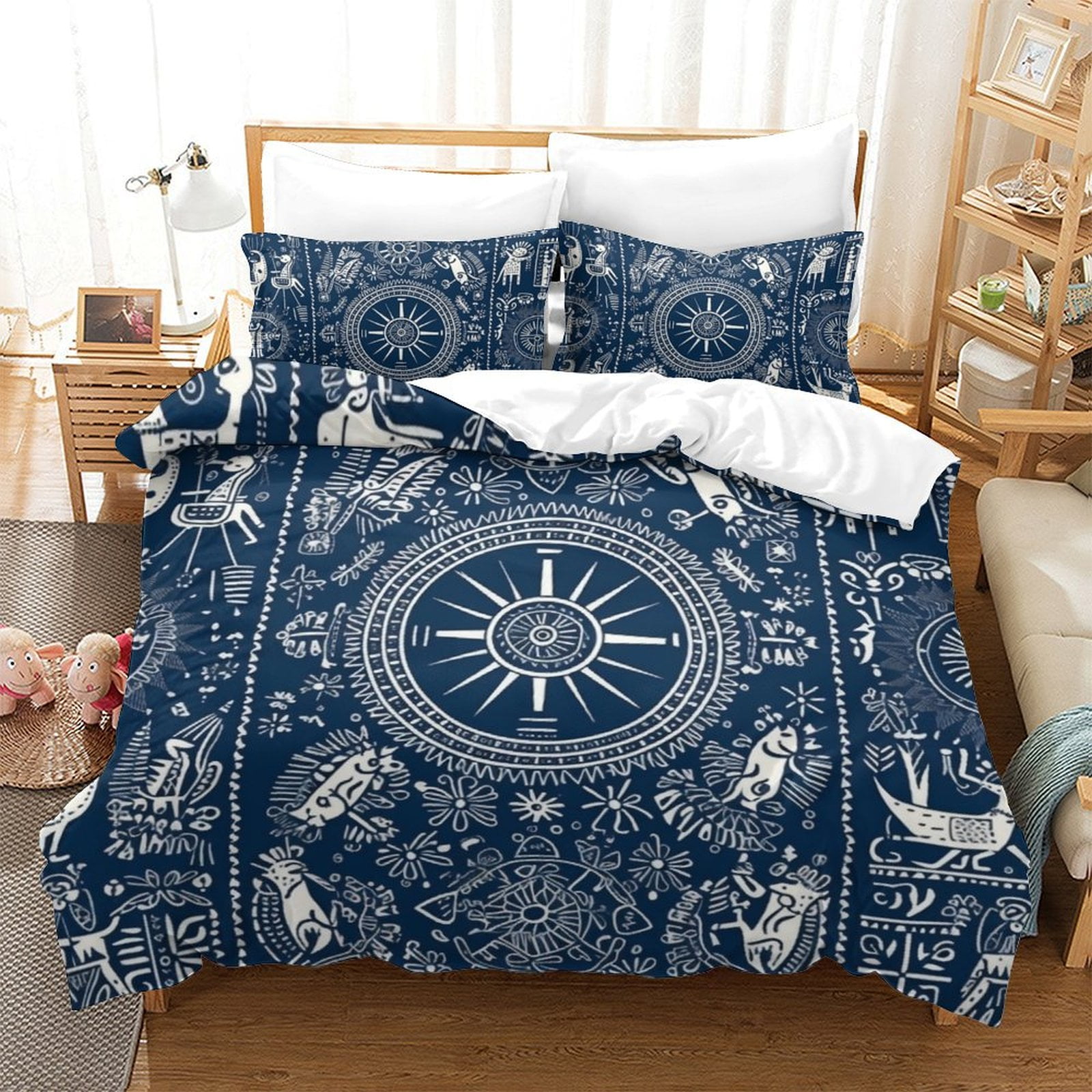 Adult Creative Bedding Set Primitive Elements Printed Bedspreads Duvet ...