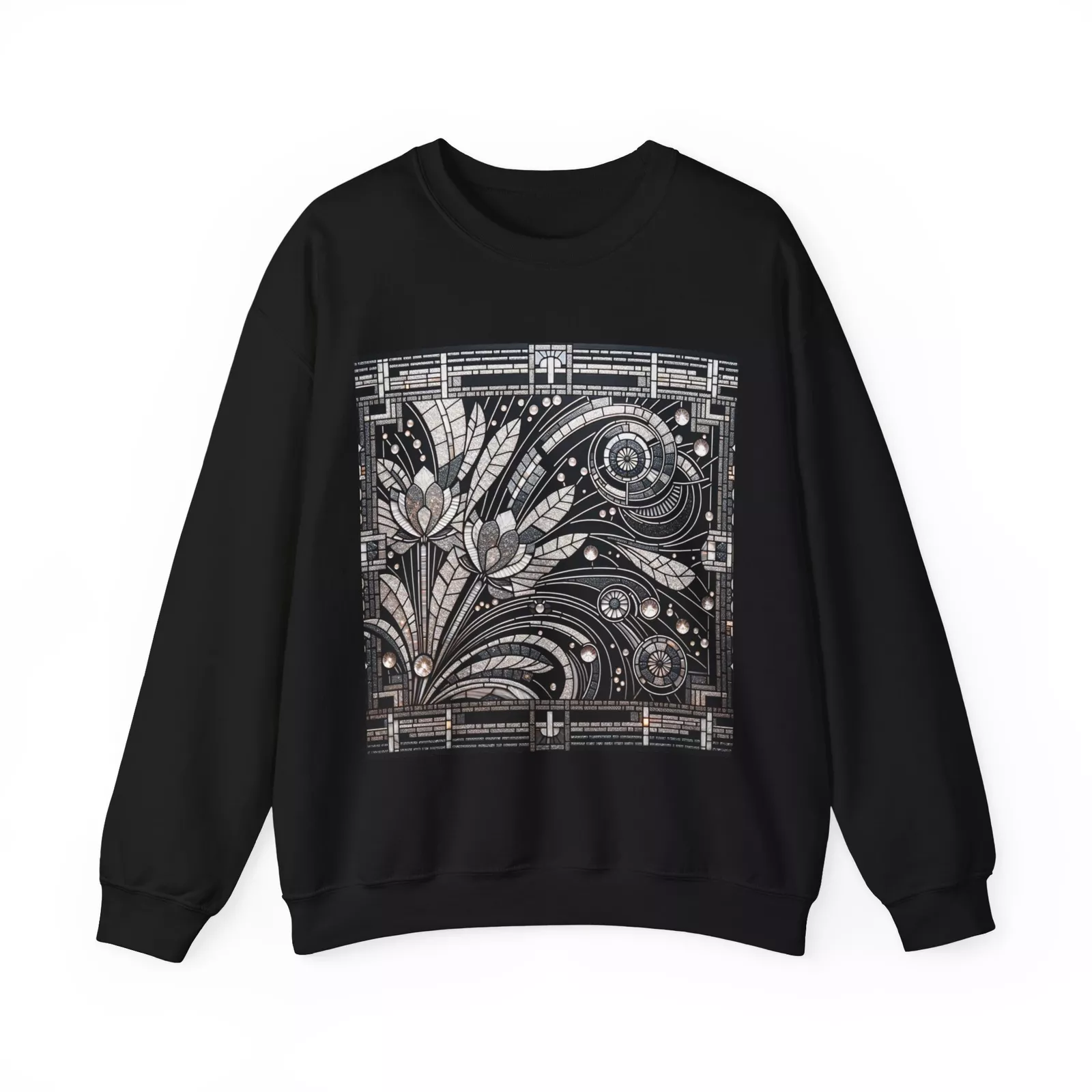 Adult Crewneck Sweatshirt Vintage Style Mosaic Geometric , Love graphic ...