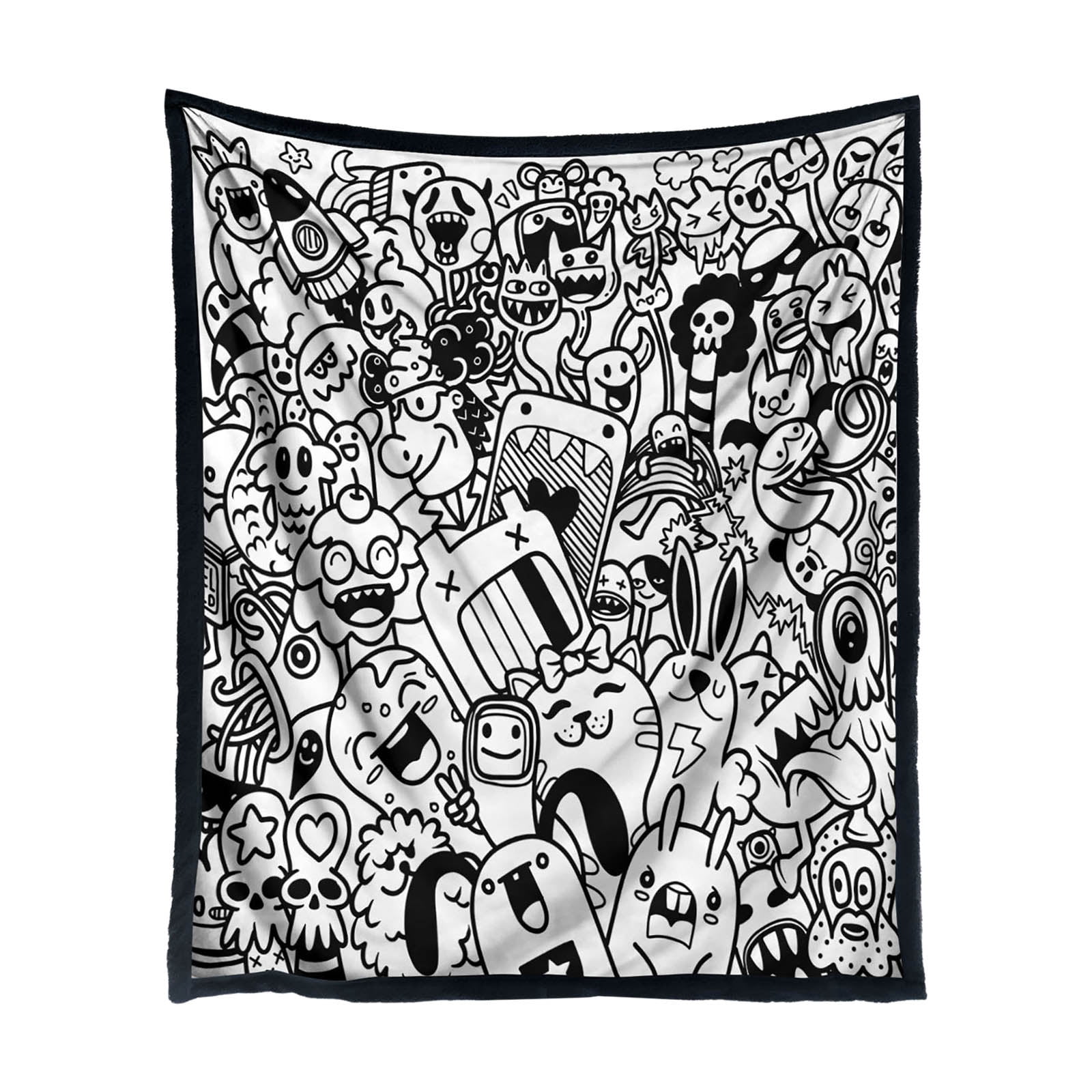 Adult Customizable DIY Coloring Mat Blanket, Happy Doodle Blank Canvas ...