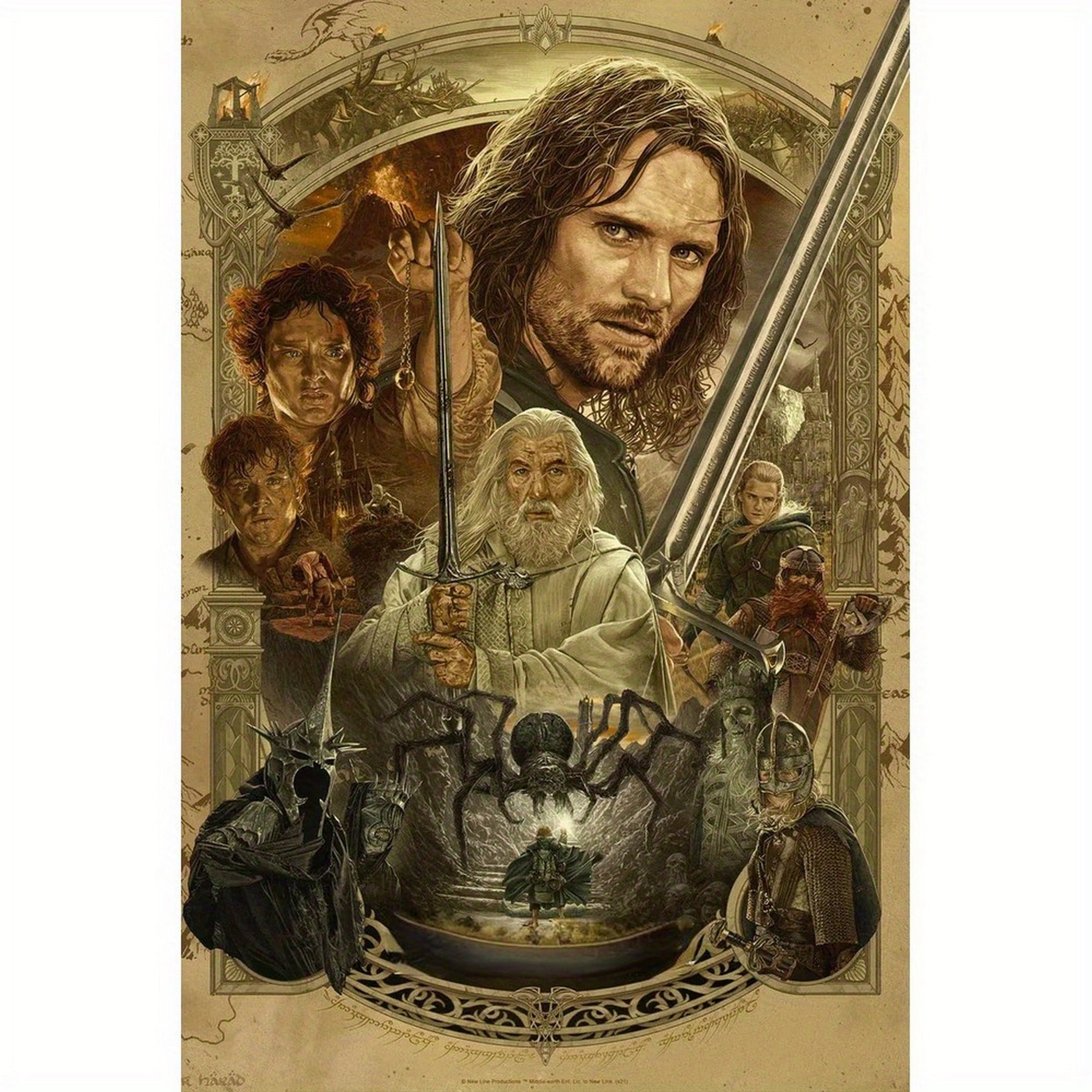 Adult DIY 5D Diamond Painting Kit, Lord of the Rings Series Art Round Diamond, Full Diamond ...