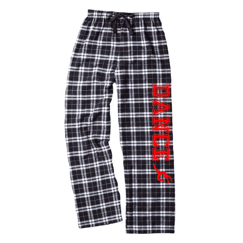 Adult Dance Black and White Flannel Pants (Red, Adult Large) - Walmart.com