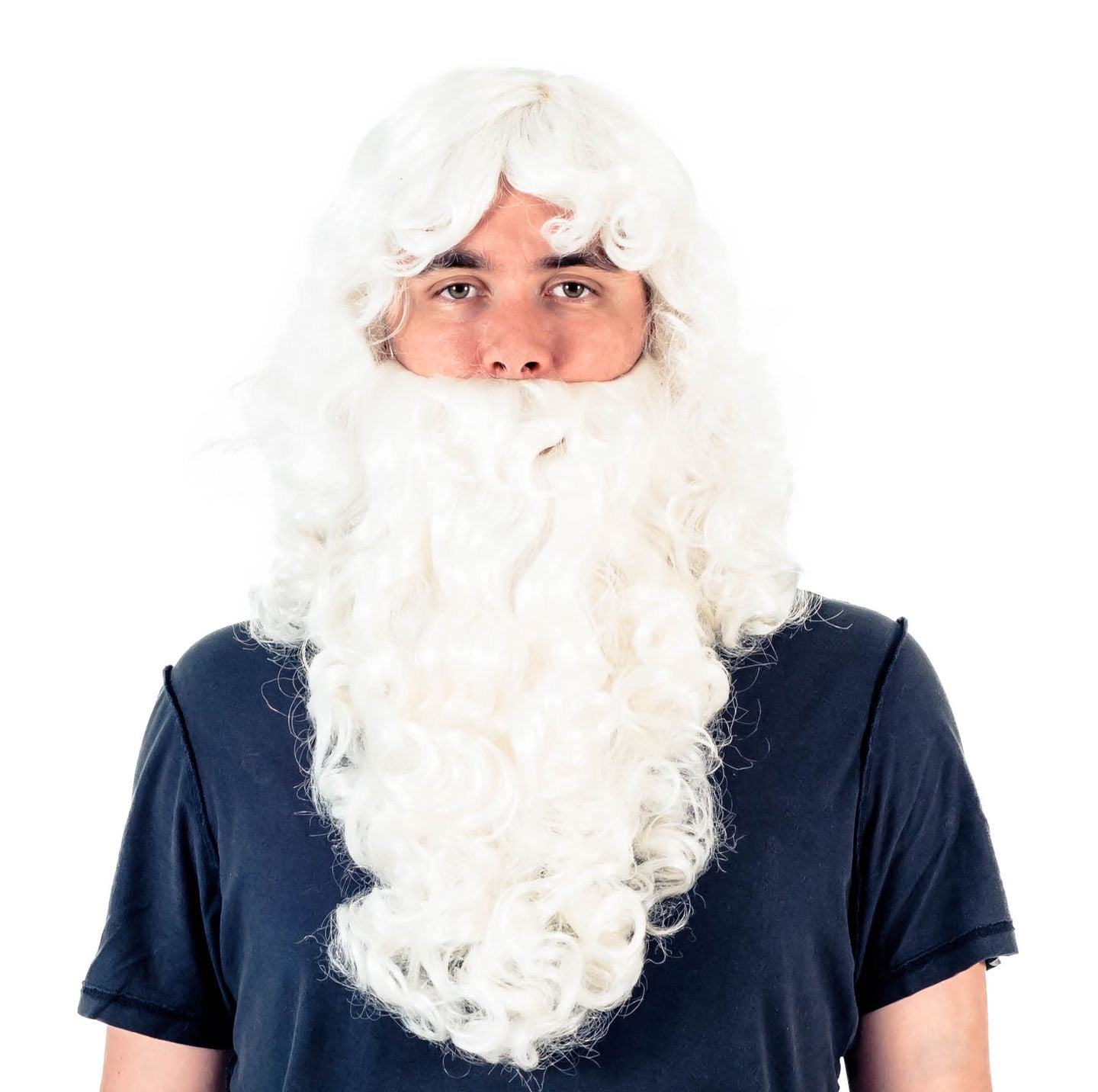 Adult Deluxe Santa Long Beard and Wig White Costume Cosplay Accessory ...