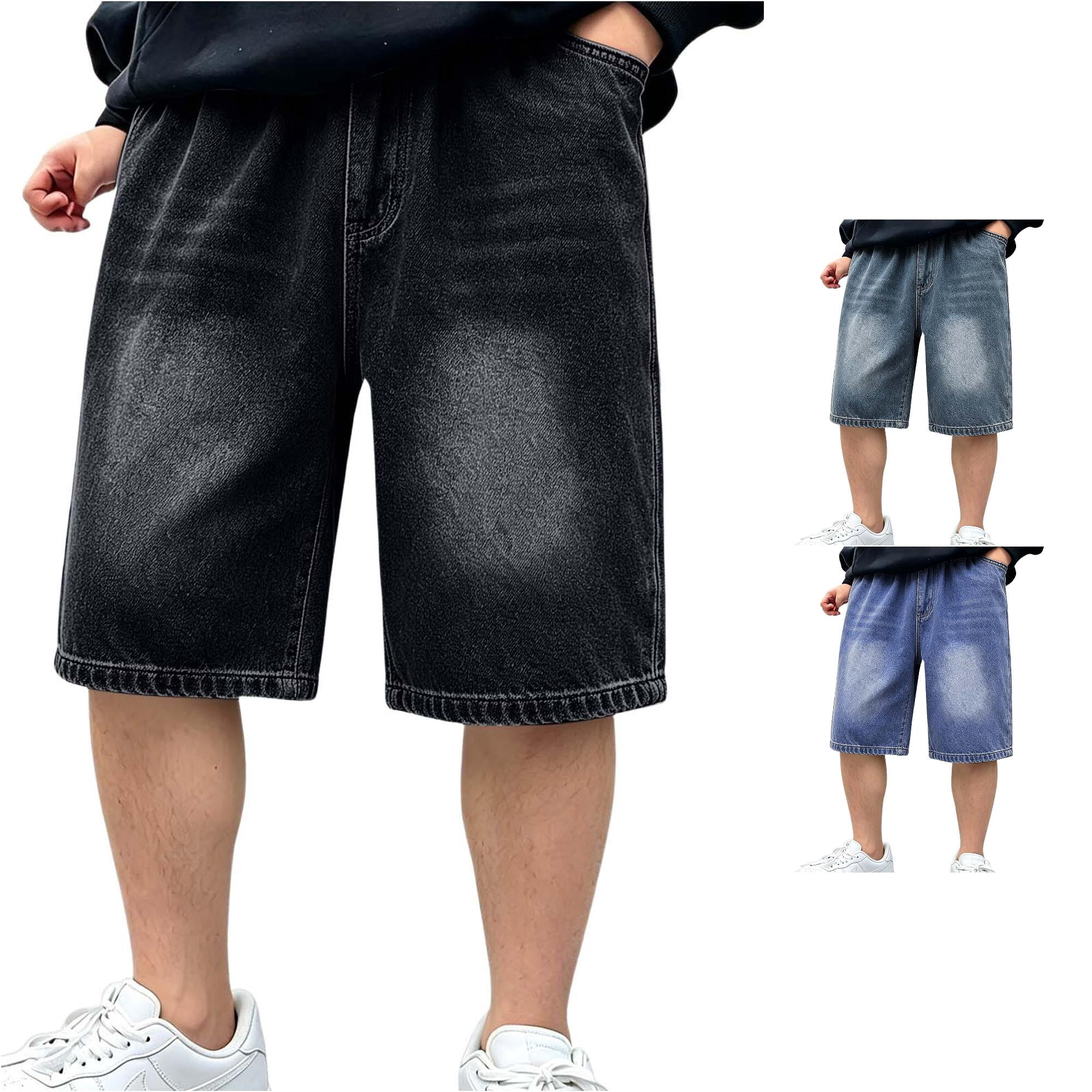 Adult Denim Shorts, Solid Color Lightweight, Casual Everyday Play ...