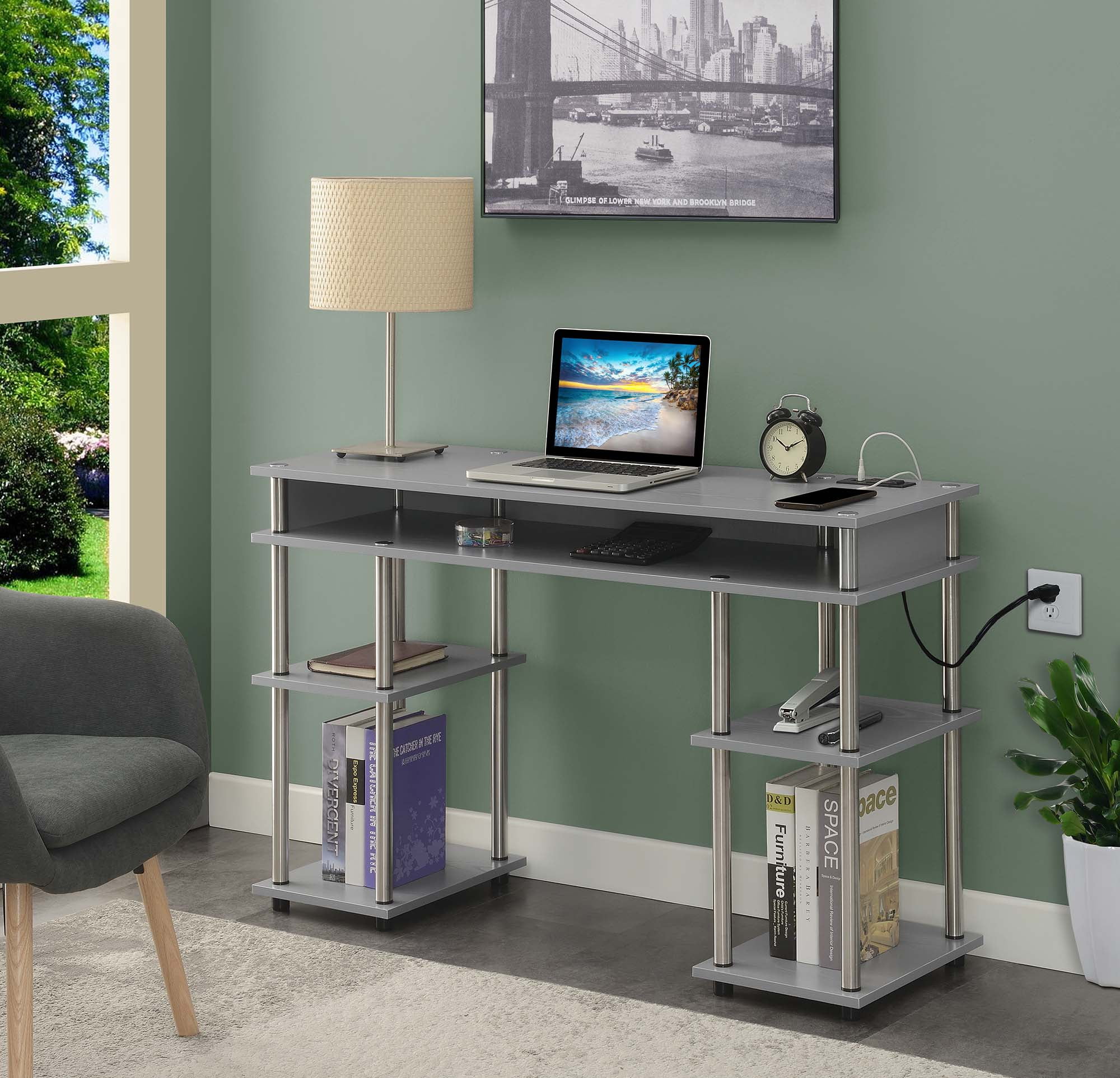 Adult, Designs2Go No Tools 30 inches Tall Student Desk w/ Charging ...