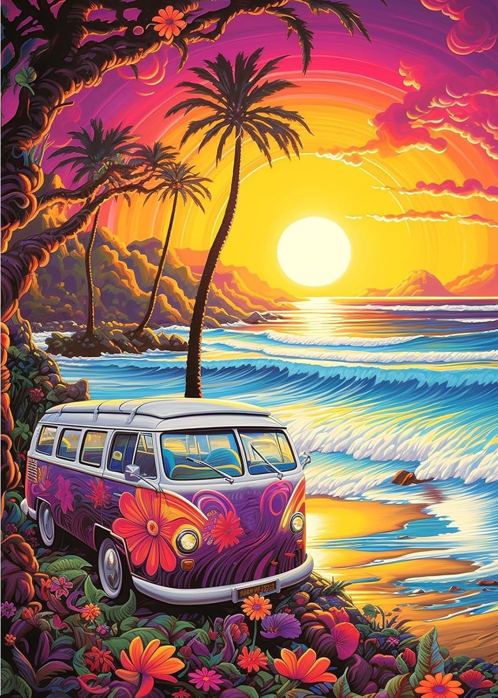 Adult Diamond Painting Set - 5D Diamond Art Set "Bus and Scenery" for ...