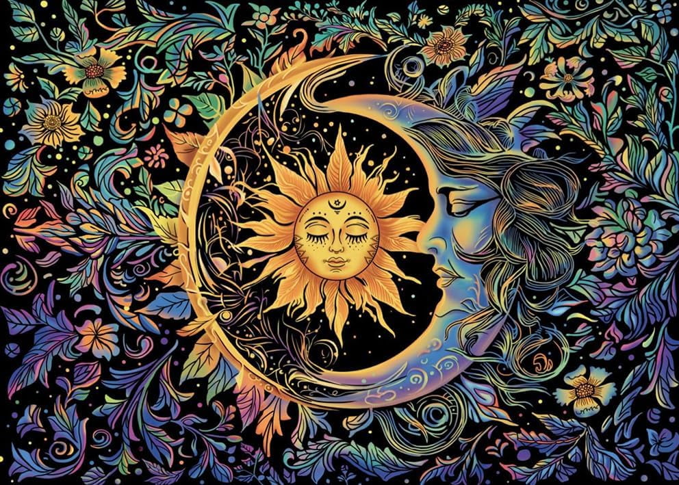 Adult Diamond Painting Set - 5D Diamond Art Set "Sun and Moon" for ...
