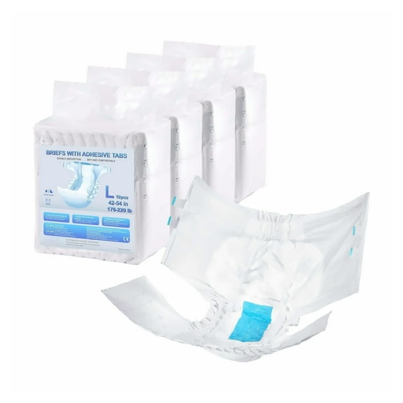 Adult Diapers with Tabs L Size - Incontinence Briefs for Men & Women ...