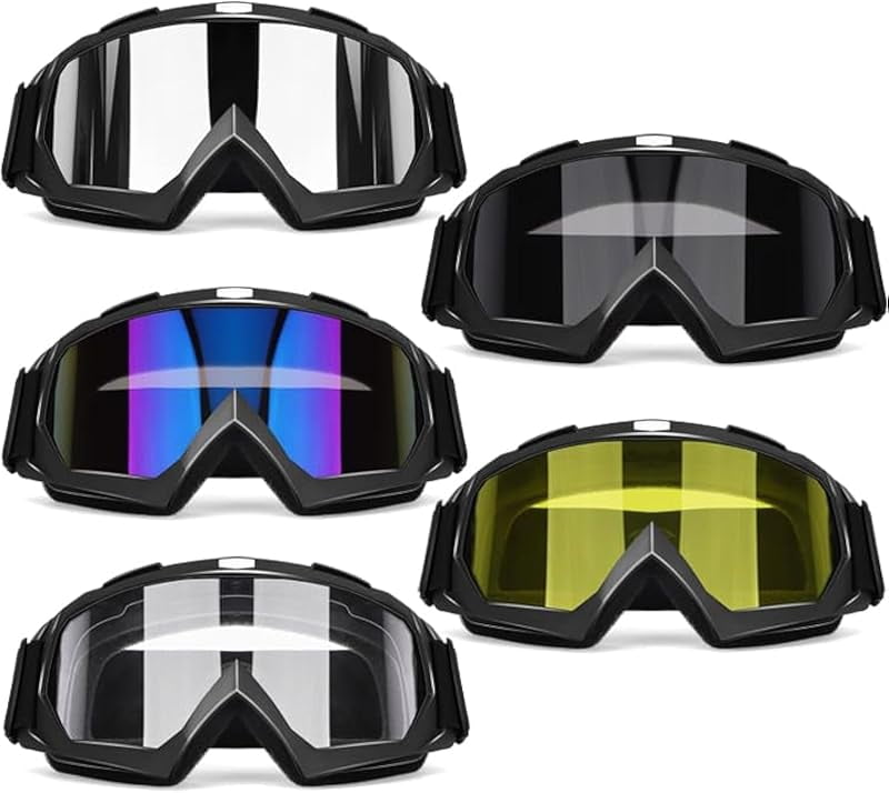 Adult Dirt Bike Goggles,5-Pack ATV Motorcycle Goggles for Men & Women ...