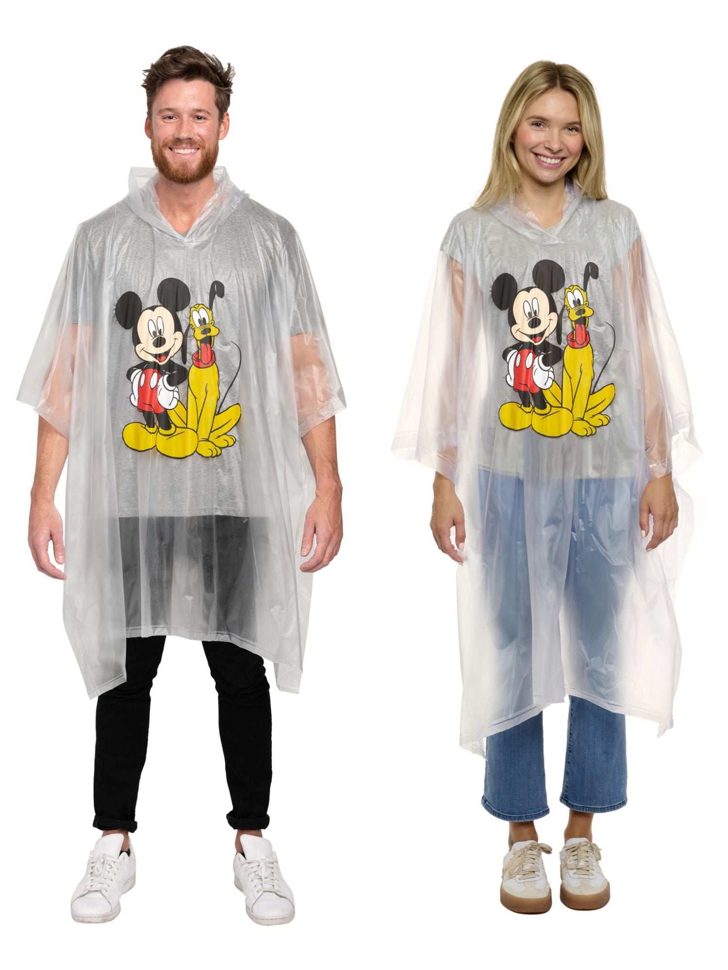 Disney Unisex Adult Mickey Mouse & Pluto Waterproof Raincoat Poncho 2 ...