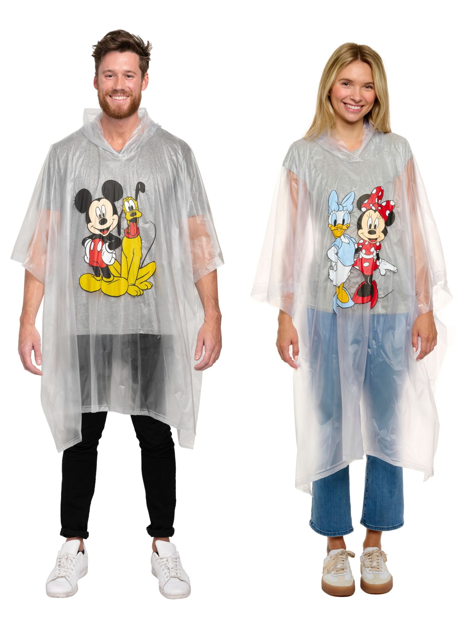 Adult Disney Rain Poncho Mickey Mouse Pluto & Minnie Daisy 2-Pack Set ...