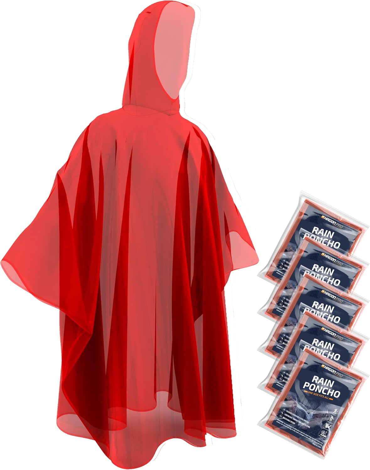 Adult Disposable Rain Ponchos (5 Pack) - Walmart.com