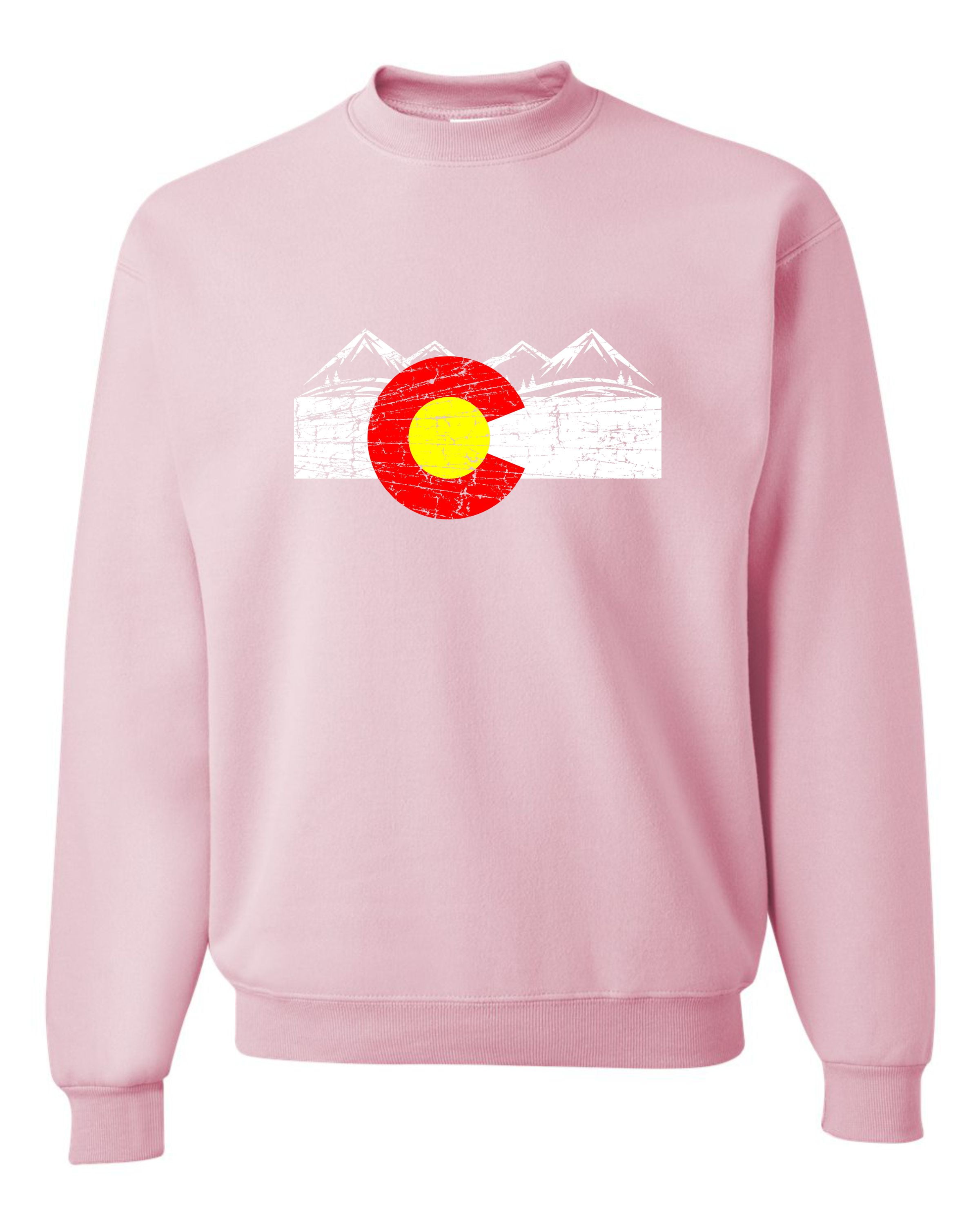 Adult Distressed Colorado Flag Rocky Mountains Sweatshirt Crewneck ...