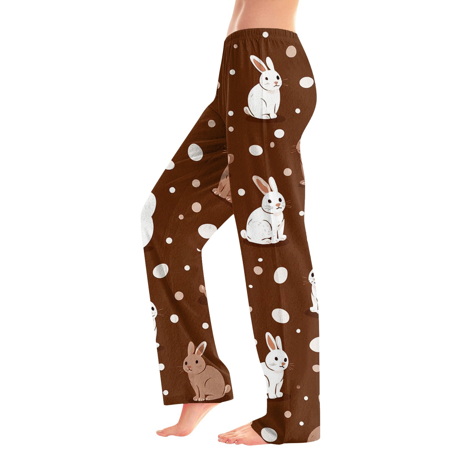 Adult Easter Pajamas Drawstring Stretch Waist Trendy Pjs Funny Bunny ...