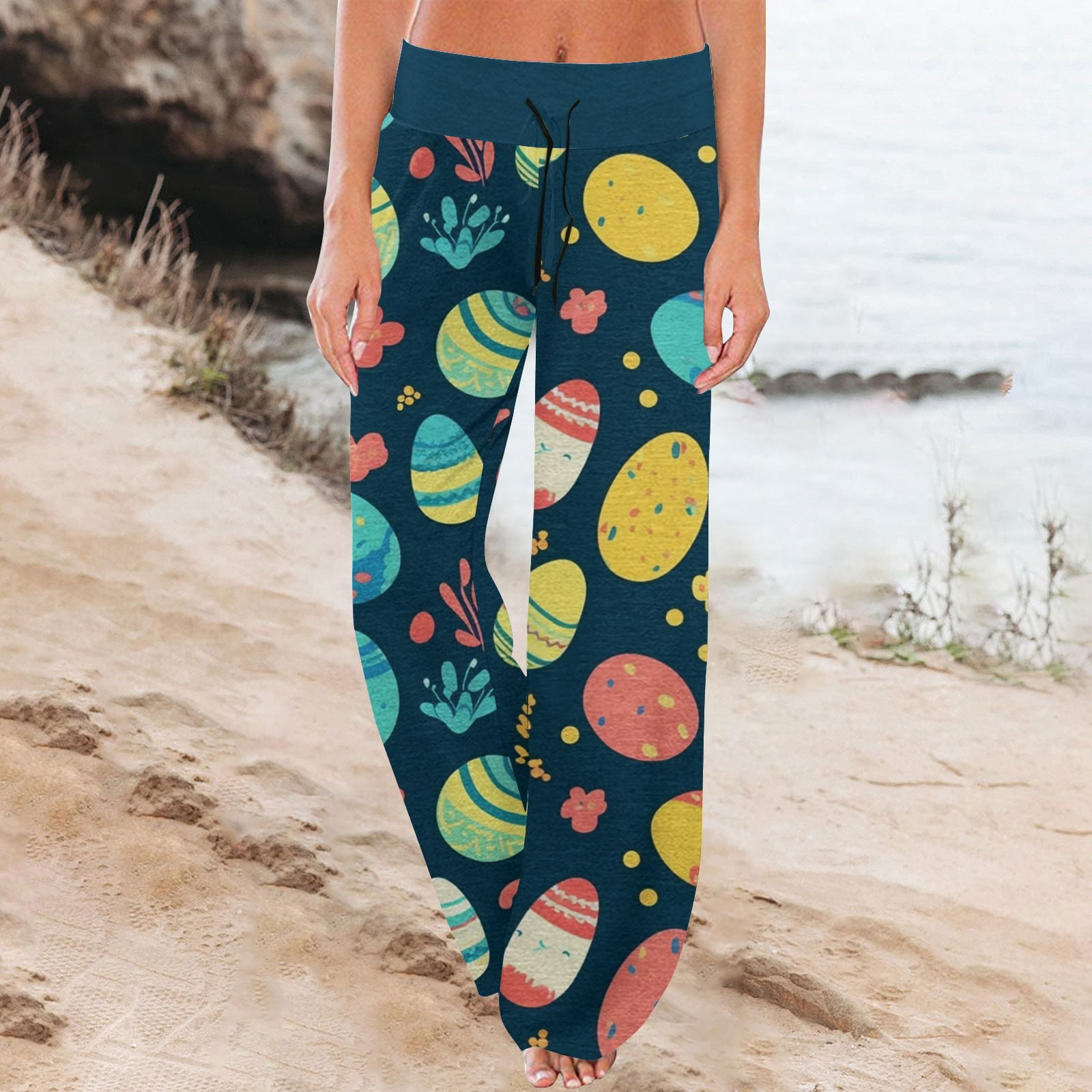 Adult Easter Pajamas Wide Leg Stretch Waist Lounge Sleepwear Cute ...