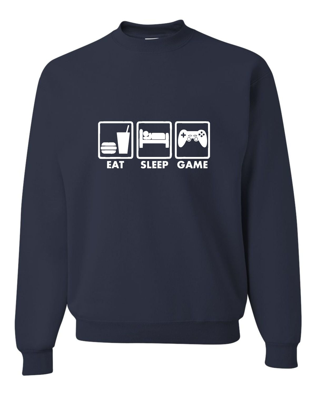 Adult Eat Sleep Game Funny Gamers Gaming Sweatshirt Crewneck - Walmart.com