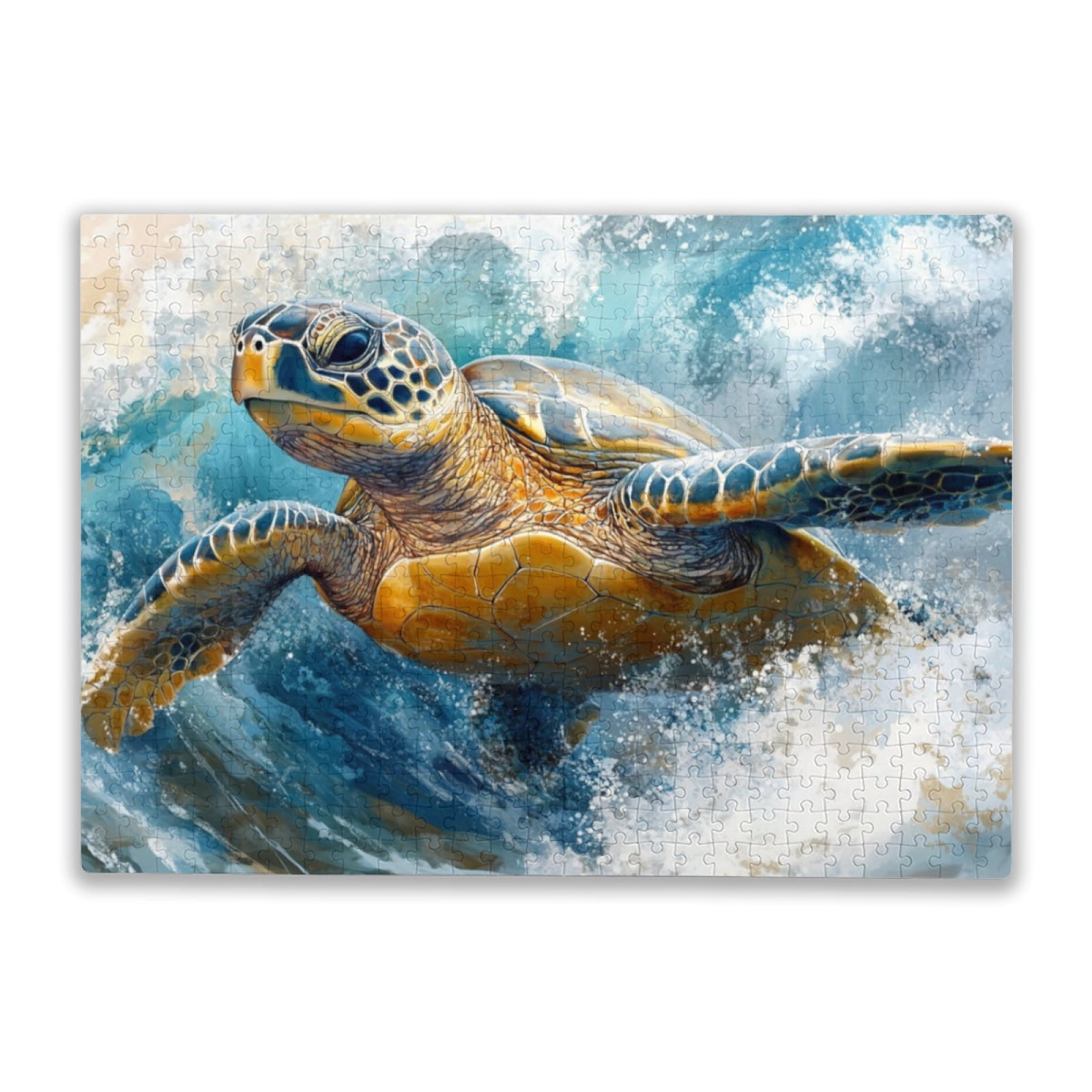 Adult Educational And Fun Puzzles 500 Pieces Sea Turtle Wave Spirit ...