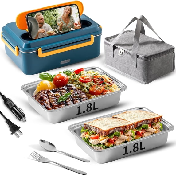 Adult Electric Lunch Box Heating Bento Box 1.8L Large Capacity 12/24 ...