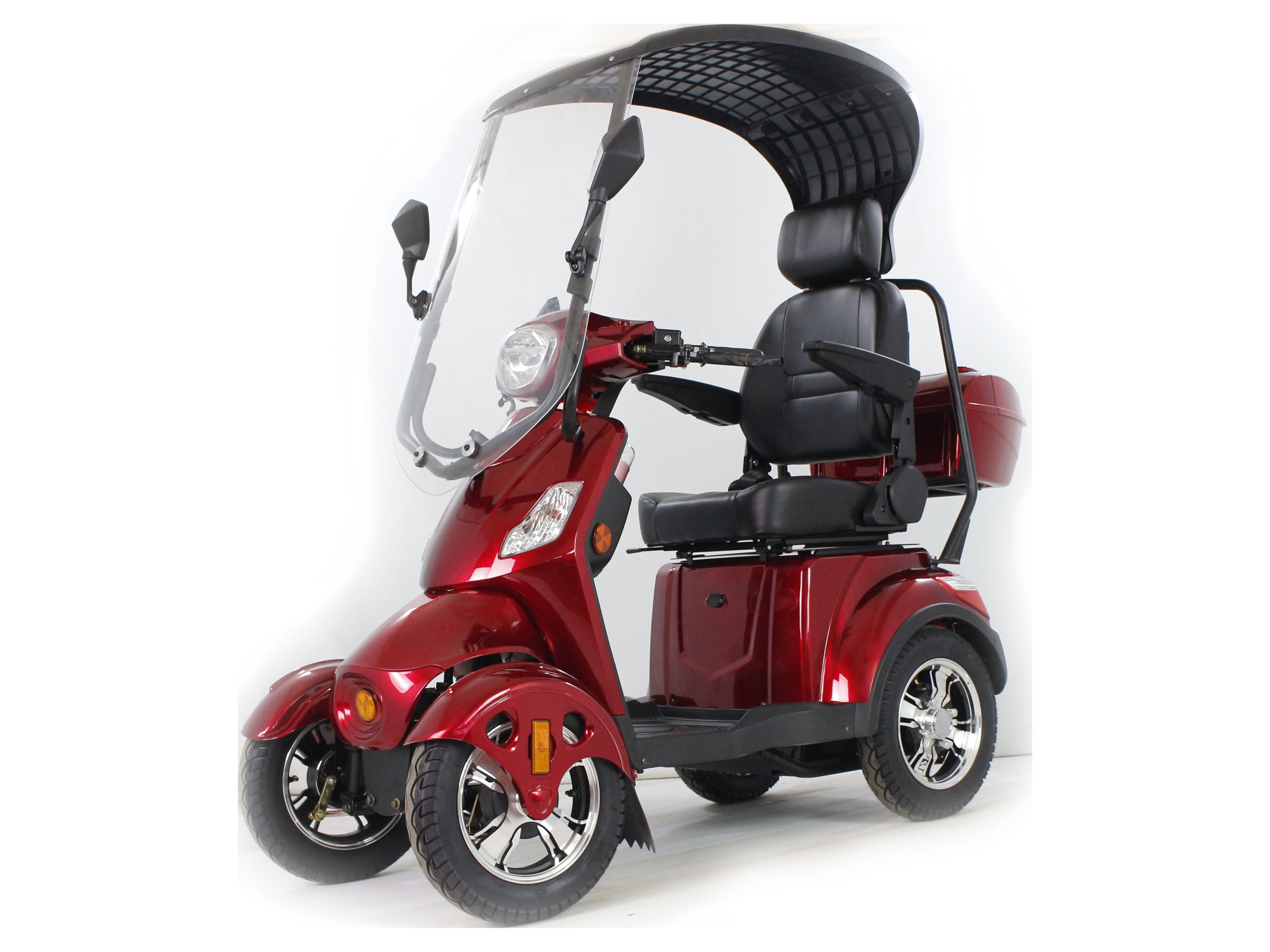 Motorized Adult Electric Mobility Scooter, Red, Mobile Senior Tricycle ...