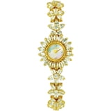 Adult Female Crystal Accent Gold-Tone Flower Watch - Walmart.com