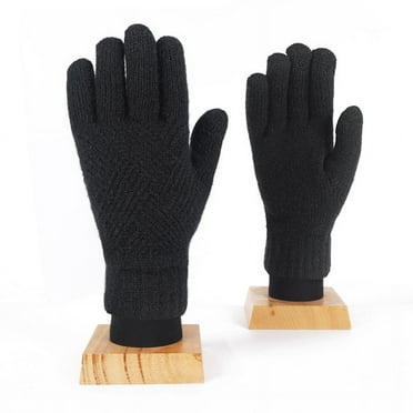 COOPLUS Mittens Winter Fingerless Gloves Warm Wool Knitted Gloves ...
