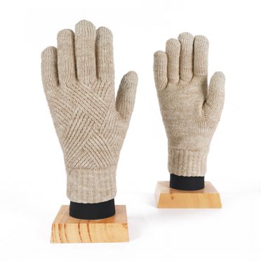 COOPLUS Mittens Winter Fingerless Gloves Warm Wool Knitted Gloves ...