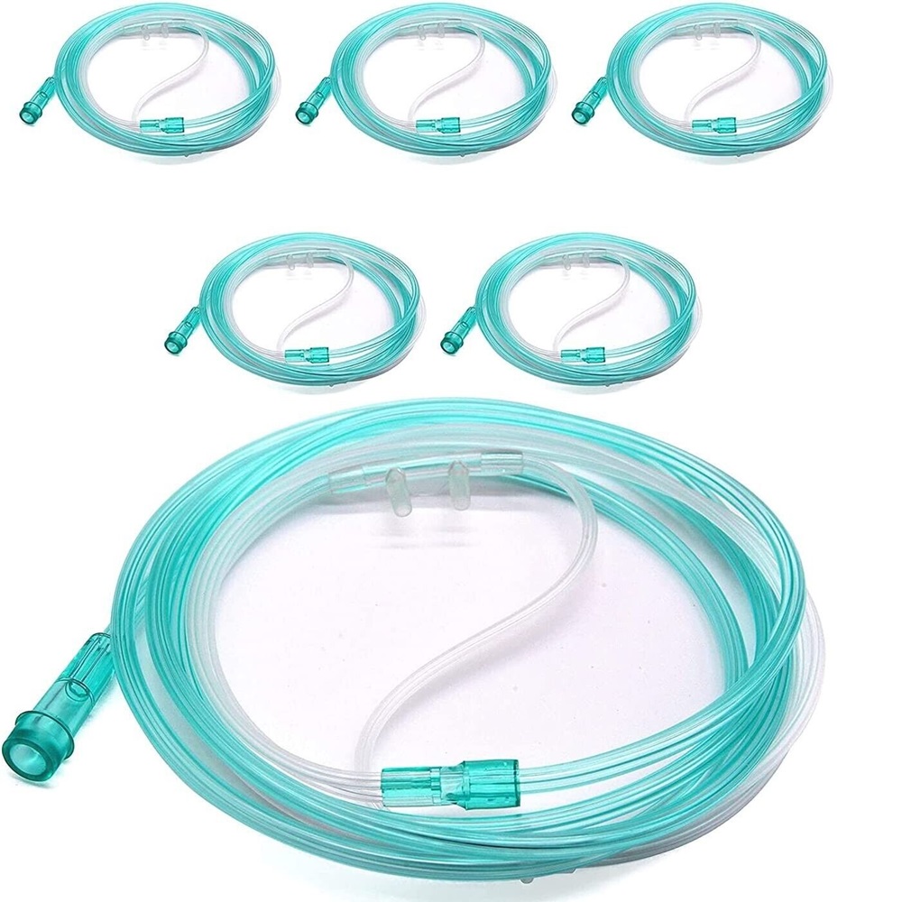 Adult Flexible Tip Soft Nasal Oxygen Cannulas Clear 7 Feet Box of 5 ...
