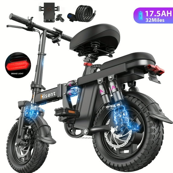 Adult Folding Electric Bike, Rated Power 500W, Peak Power 740W, 48V 6Ah ...